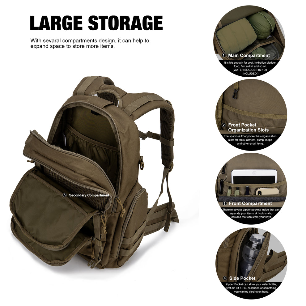 Mardingtop 40L Tactical Backpacks Molle Hiking daypacks for Camping ...